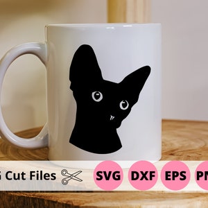 Sphynx Cat Svg, Sphinx Cat Svg, Cat Head Cut File, Lineart Cat, Laser ...