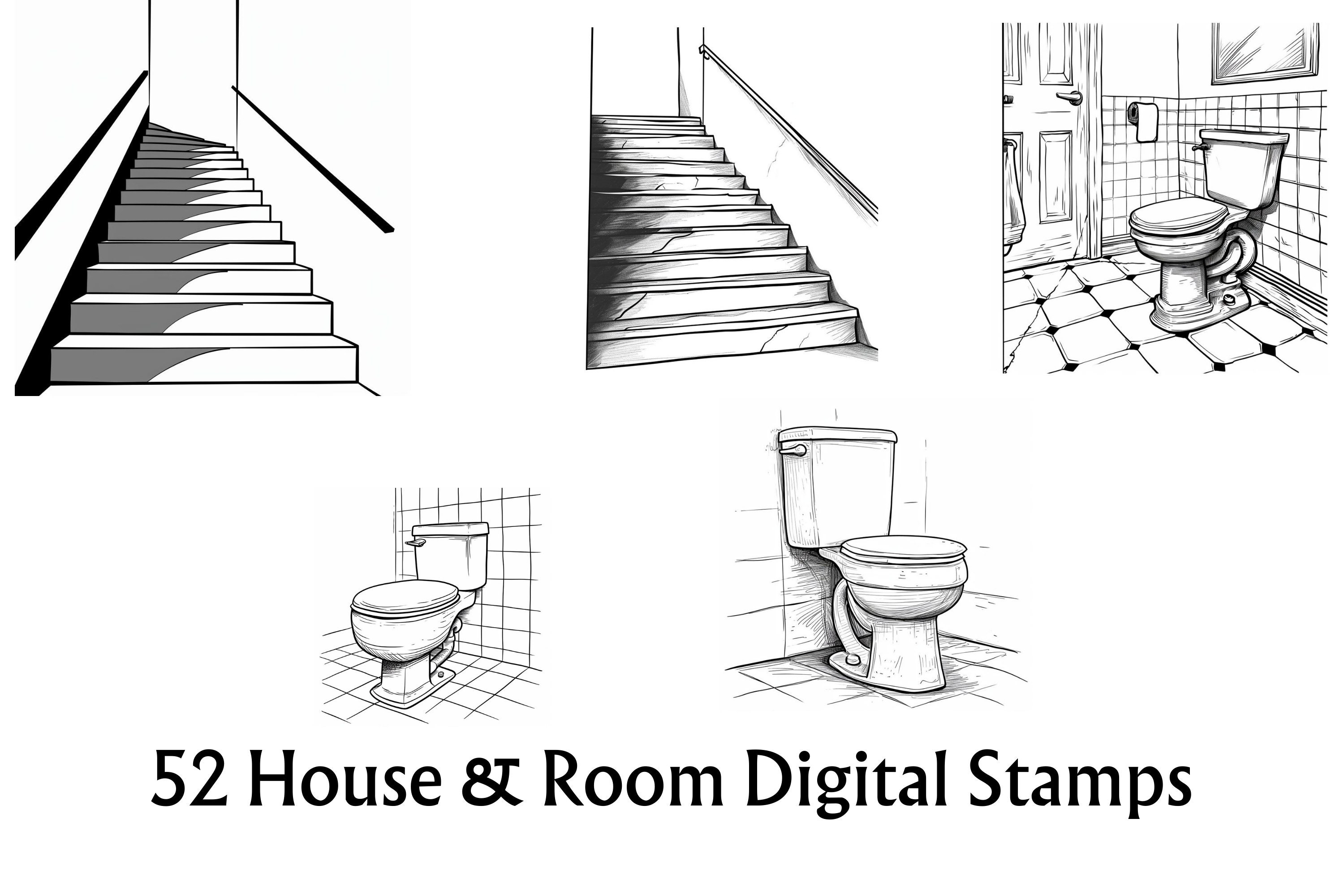 53 House and Room Digital Stamps, Furniture, Digi Stamps, Digi Stamps ...
