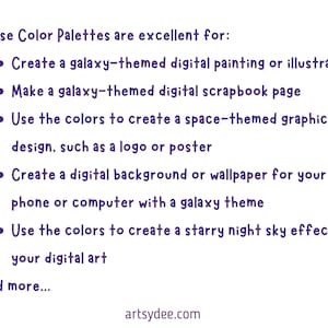 Galaxy Color Palette, Procreate Palette, Color Palette, Procreate ...