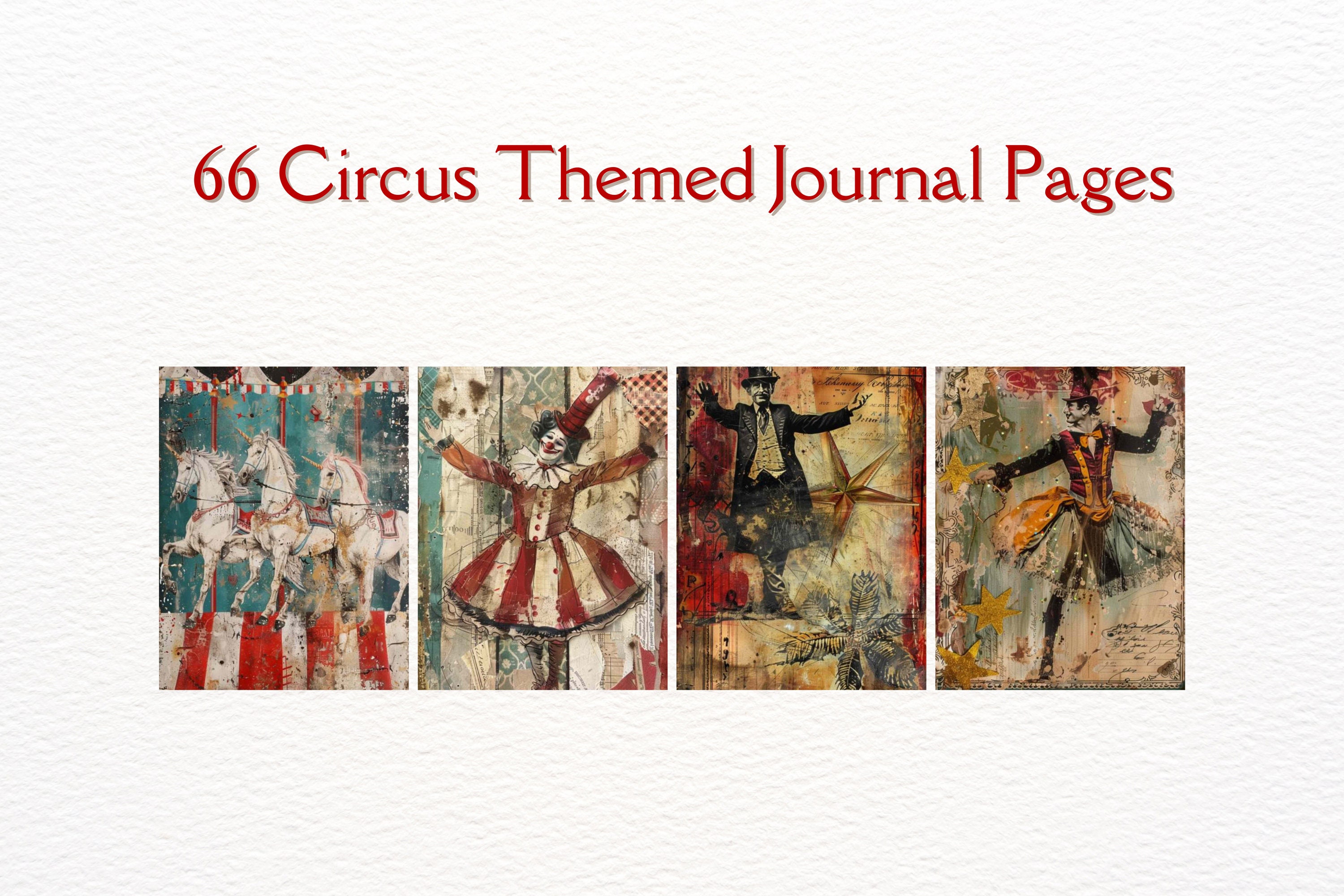 66 Circus Junk Journal Pages, Circus Junk Journal Kit, Circus Journal ...