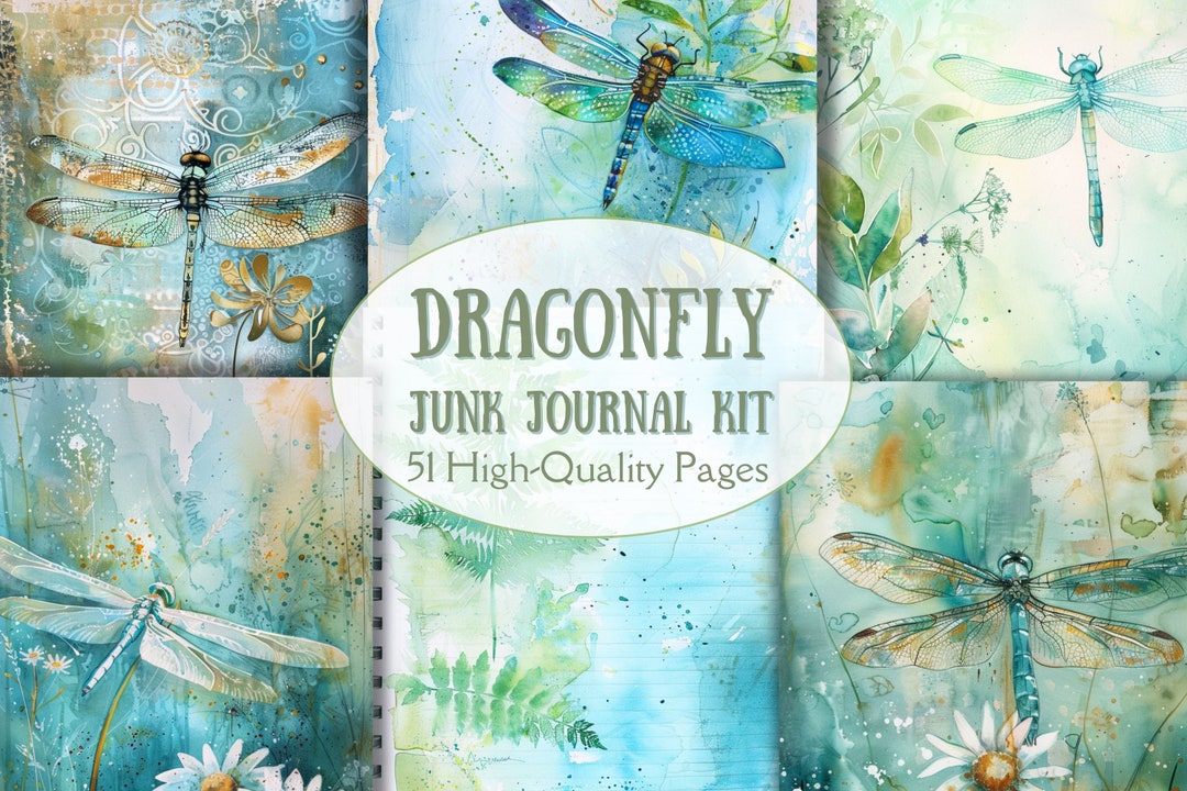 Dragonfly Junk Journal, Dragonfly Journal Paper, Junk Journal Kit, Junk ...