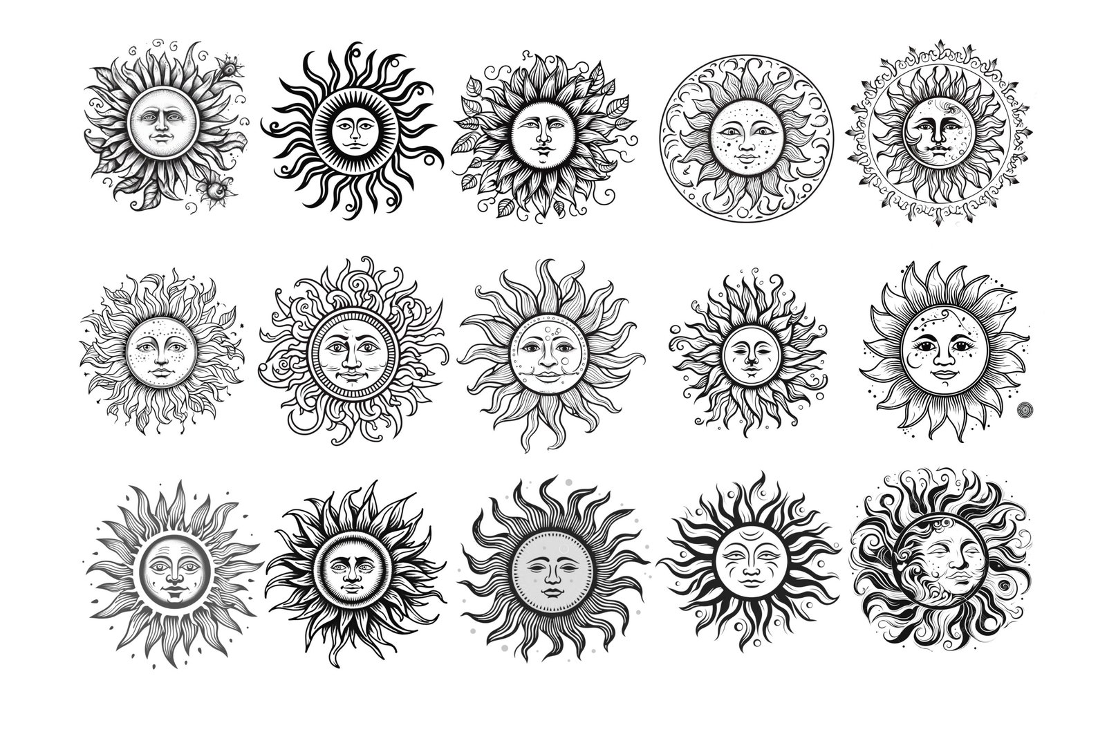 Sun Stamp Procreate, Sun Stamps, Procreate Brushes, Procreate Stamps ...
