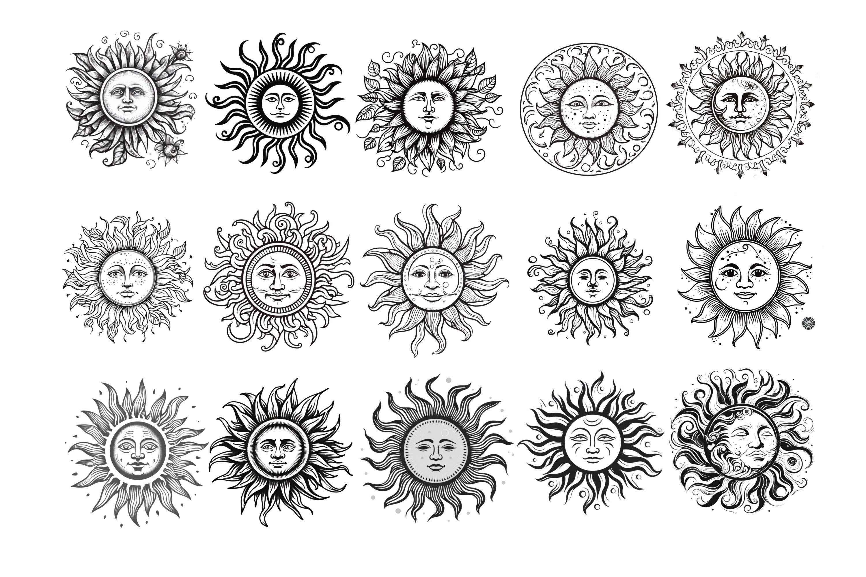 Sun Stamp Procreate, Sun Stamps, Procreate Brushes, Procreate Stamps ...