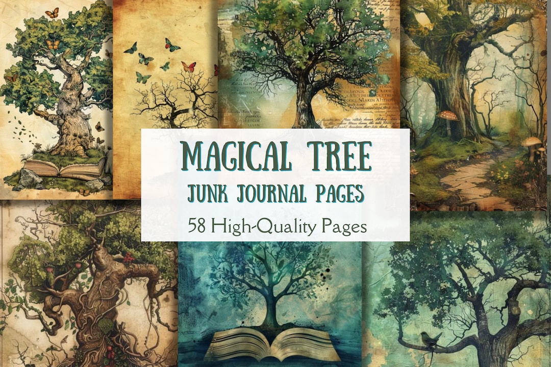 Magical Tree Junk Journal, Junk Journal Kit, Vintage Journal, Fairy ...
