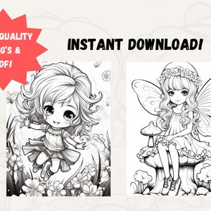 Chibi Fairies Coloring, Cute Chibi Coloring Pages for Girls, Cute Girl ...