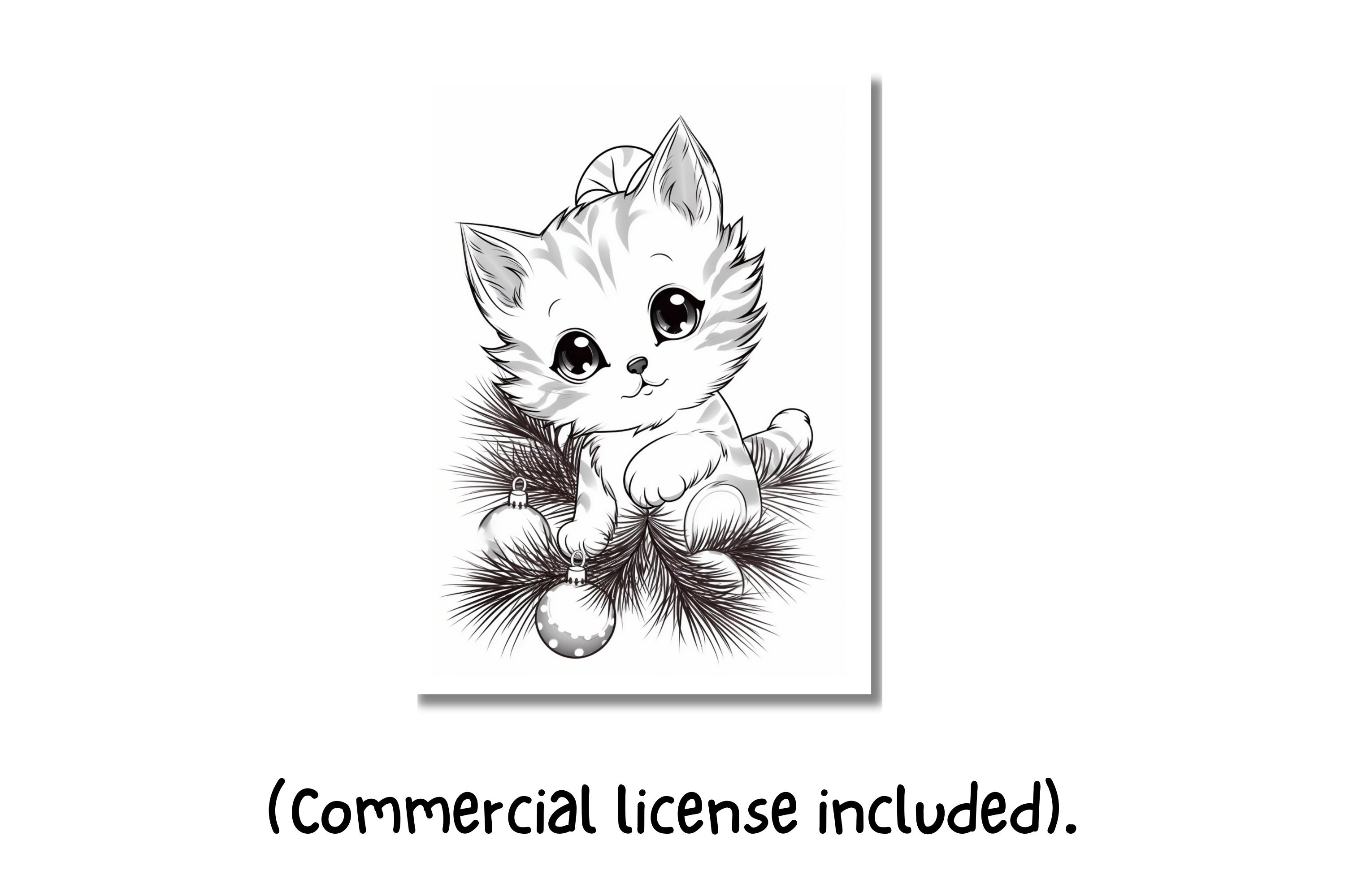 Christmas Chibi, Chibi Cat, Cute Chibi Cat, Digi Stamp, Card Making ...