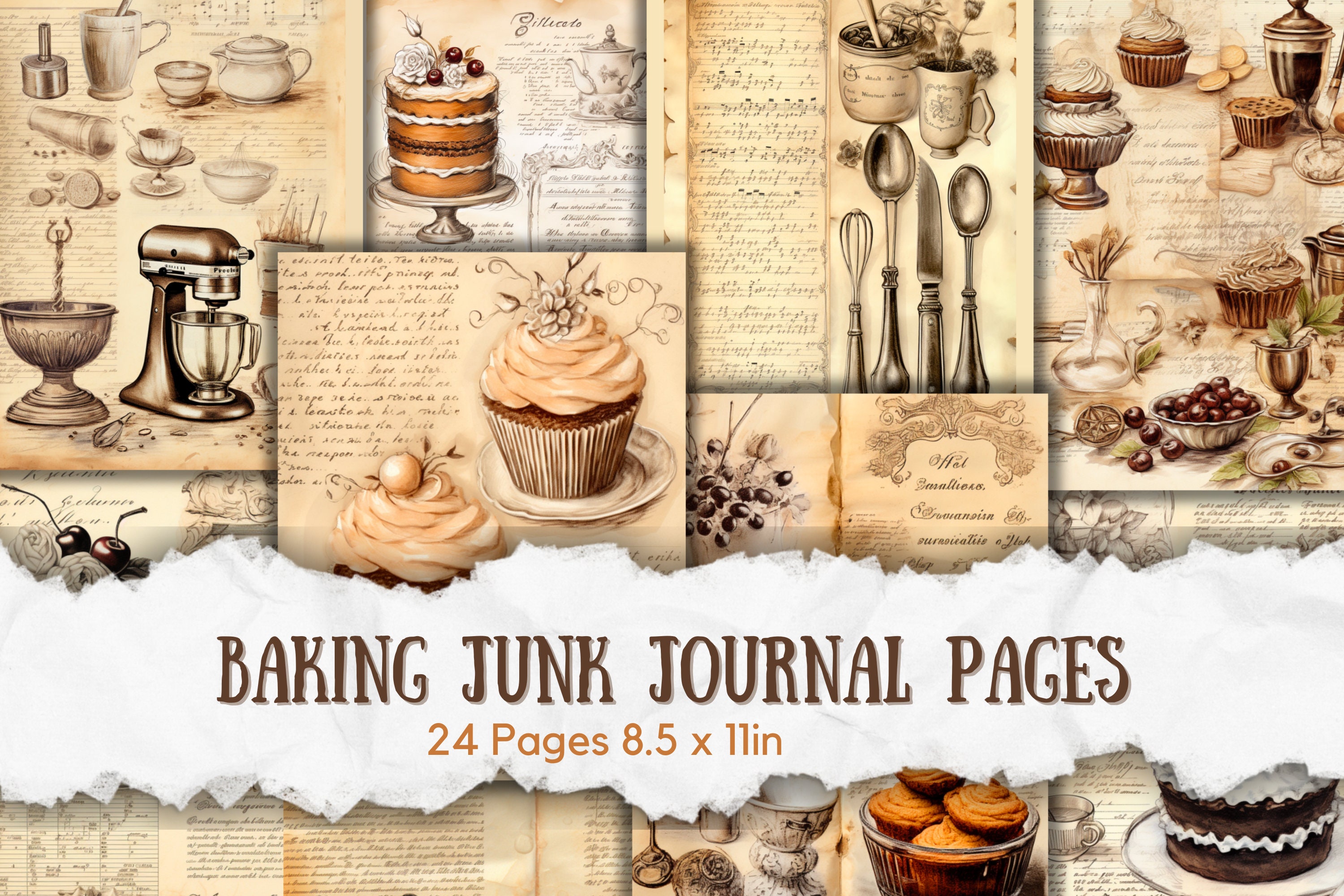Baking Junk Journal, Baking Journal, Junk Journal Pages, Cooking Junk ...