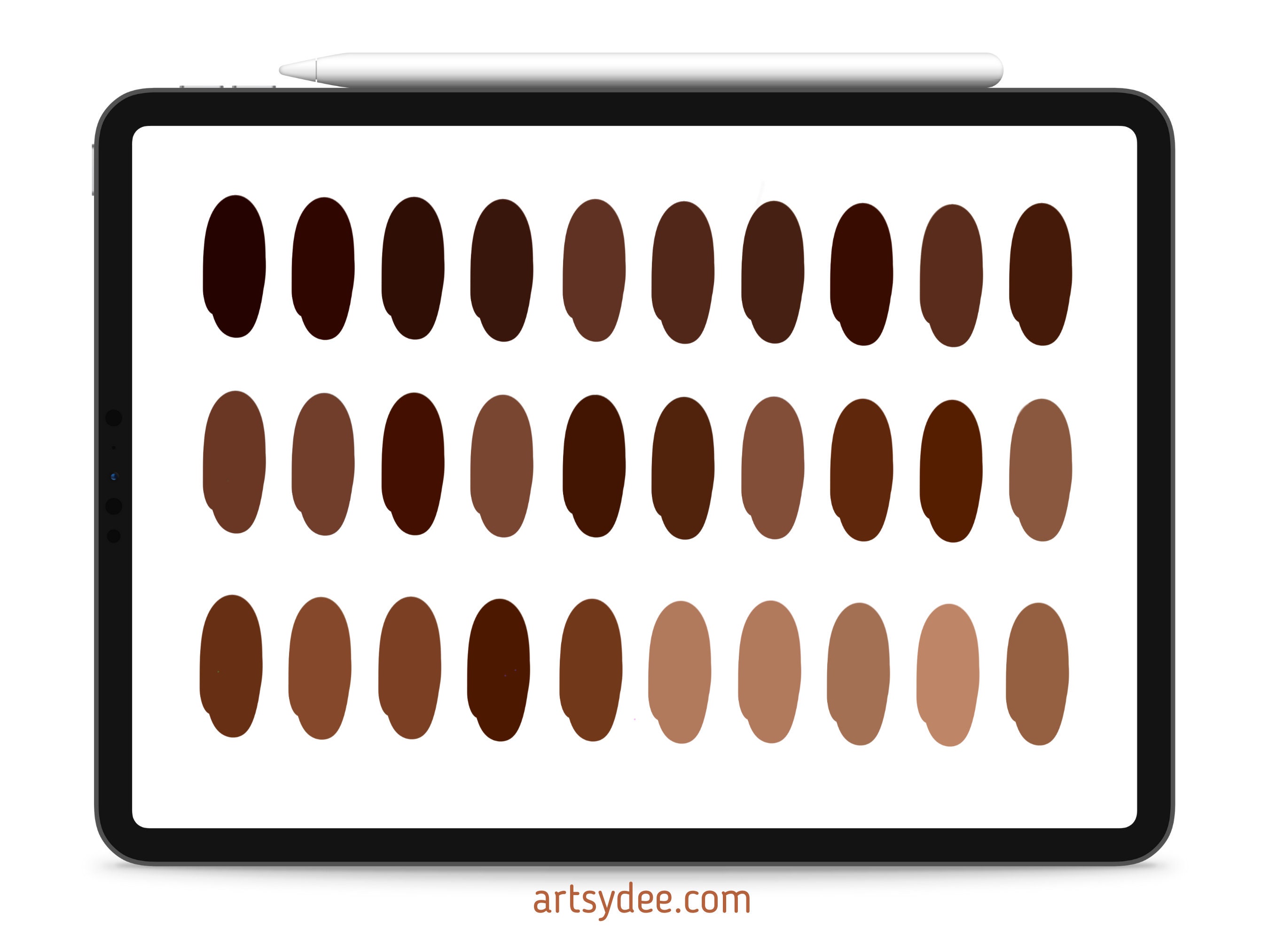 Brunette Hair Color Procreate Palette Color Palette Deep Autumn Color Palette Soft Autumn