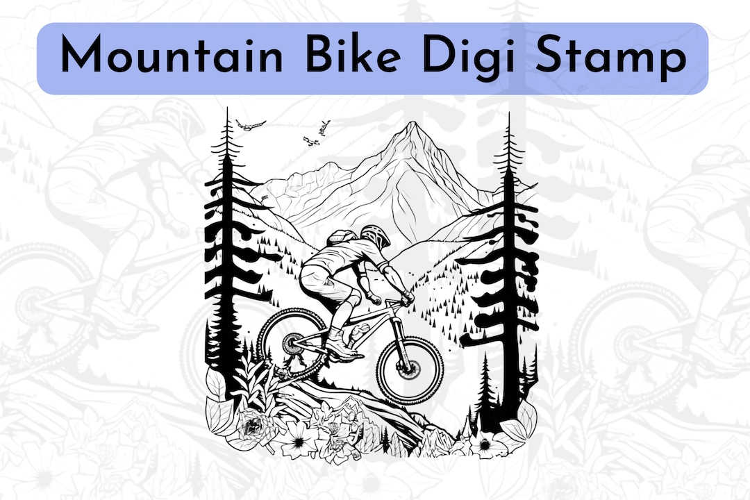 Digi Stamp Bike, Mountain Bike PNG, Digi Stamps Backgrounds, Fathers ...