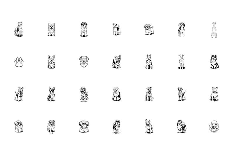 125 Dog Digital Stamps, Dogs PNG Bundle, Dogs Digi Stamps, Dogs Outline ...