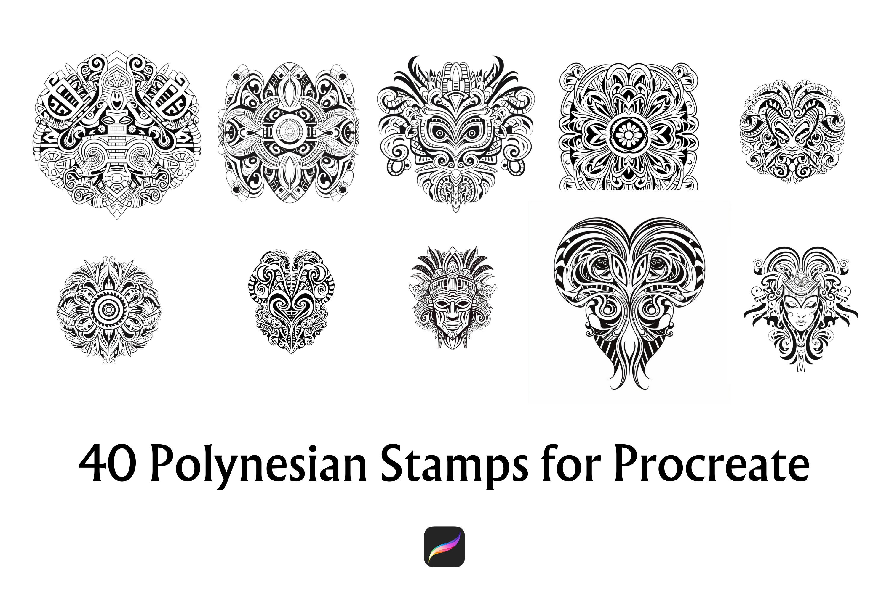Polynesian Procreate Stamps, Procreate Stamps, Procreate Tattoo ...