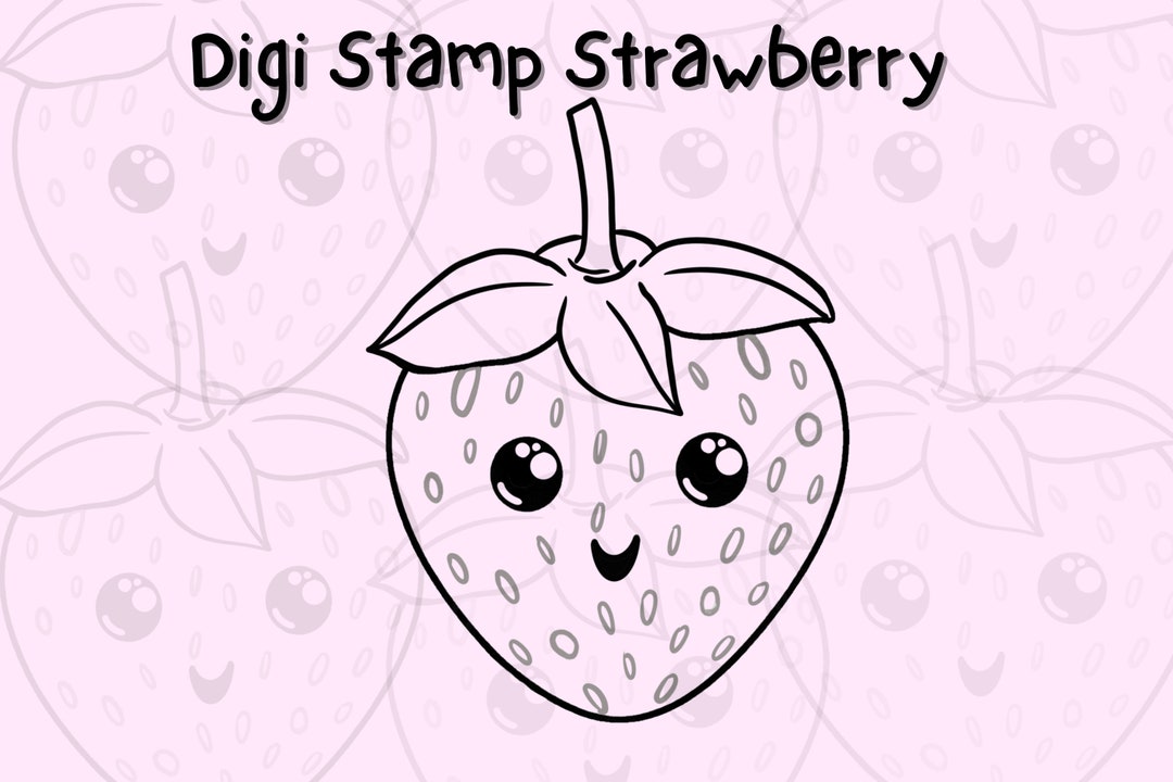 Digi Stamp Strawberry, Digi Stamp, Digital Stamps, Procreate Stamps ...