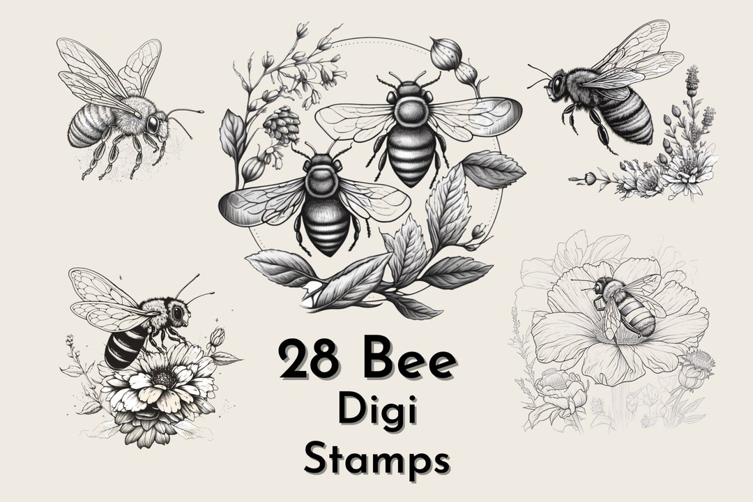 Bee Vintage Ephemera, Digital Stamps, Bee Junk Journal, Bee Digital ...
