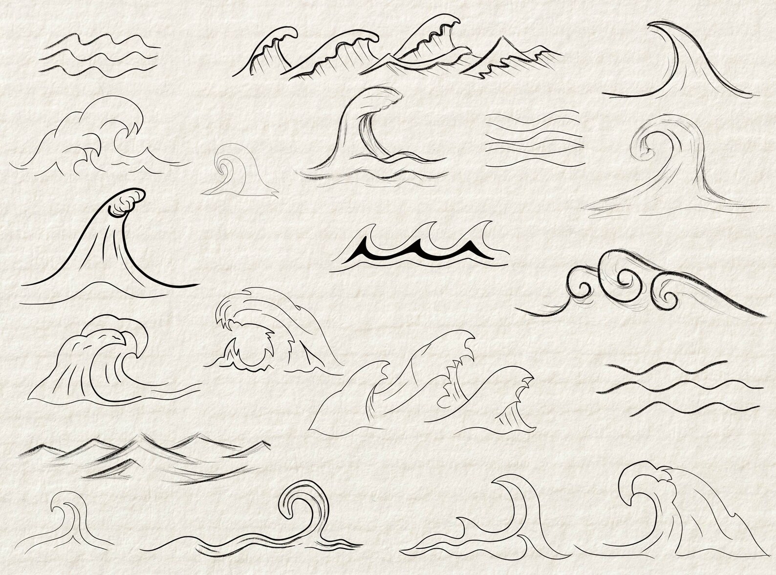 Wave Stamp Procreate, Waves, Procreate Stamp Brush, Procreate Waves, Procreate Tools, Procreate ...