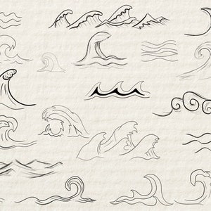 Wave Stamp Procreate, Waves, Procreate Stamp Brush, Procreate Waves, Procreate Tools, Procreate ...