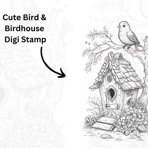 Cute Bird Digi Stamp, Procreate Stamp, Digi Stamp, Digital Stamp, Bird ...