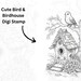 Cute Bird Digi Stamp, Procreate Stamp, Digi Stamp, Digital Stamp, Bird ...