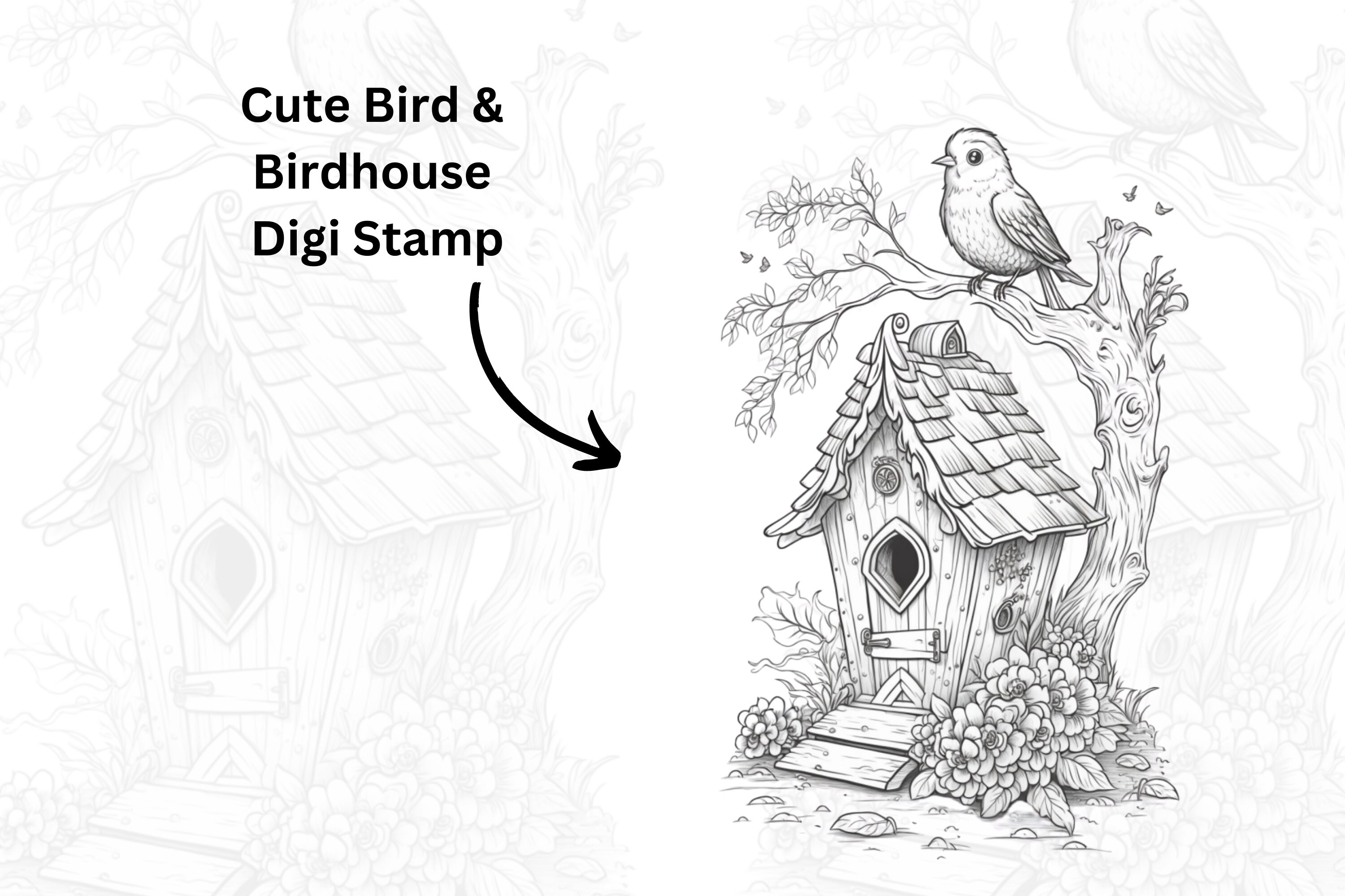 Cute Bird Digi Stamp, Procreate Stamp, Digi Stamp, Digital Stamp, Bird ...