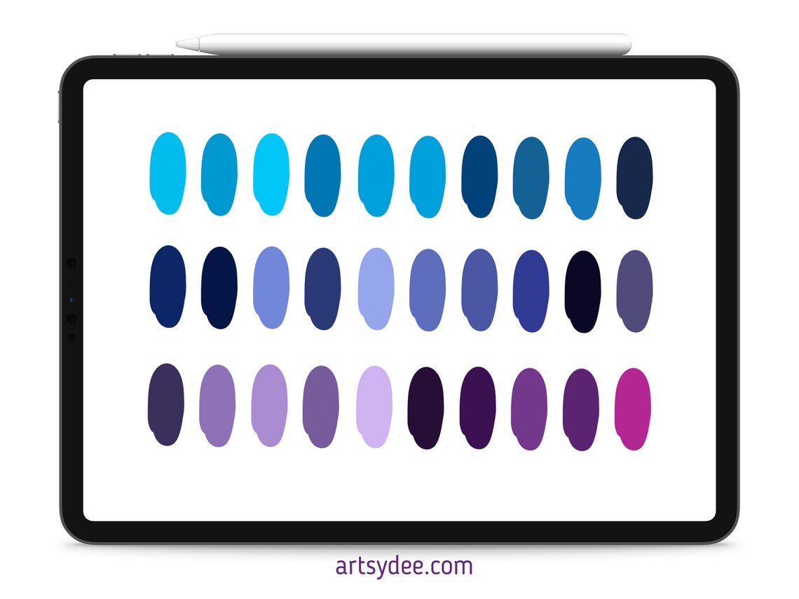 Procreate Ombre Purple Color Palette, Ombre, Hair Color Swatches, Ombre ...