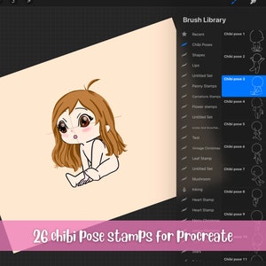 26 Chibi Stamps Procreate, Chibi Poses Procreate, Procreate Anime ...