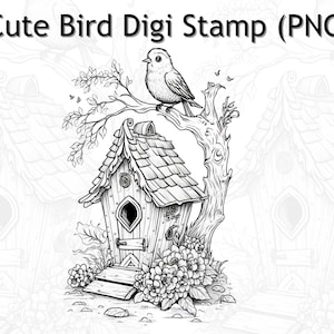 Cute Bird Digi Stamp, Procreate Stamp, Digi Stamp, Digital Stamp, Bird ...