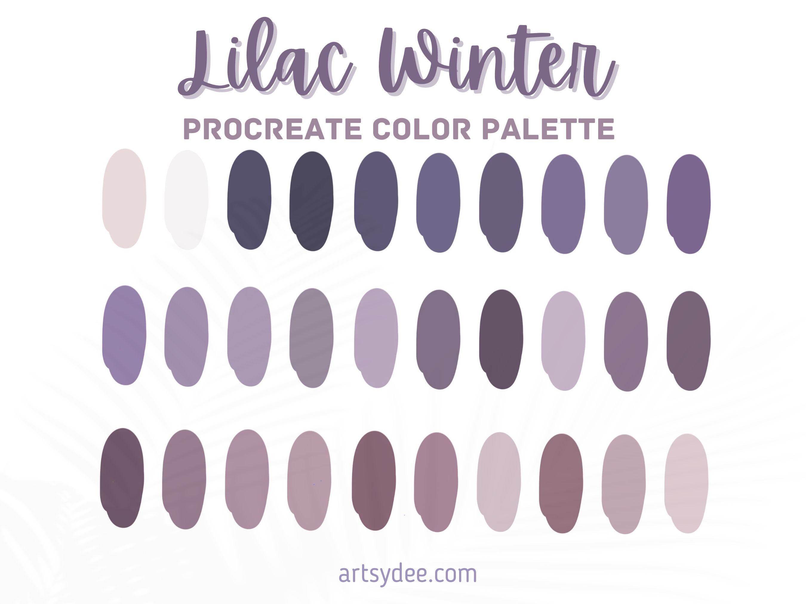 Procreate Boho Color Palette Procreate Color Palette Winter Digital Downloads Color