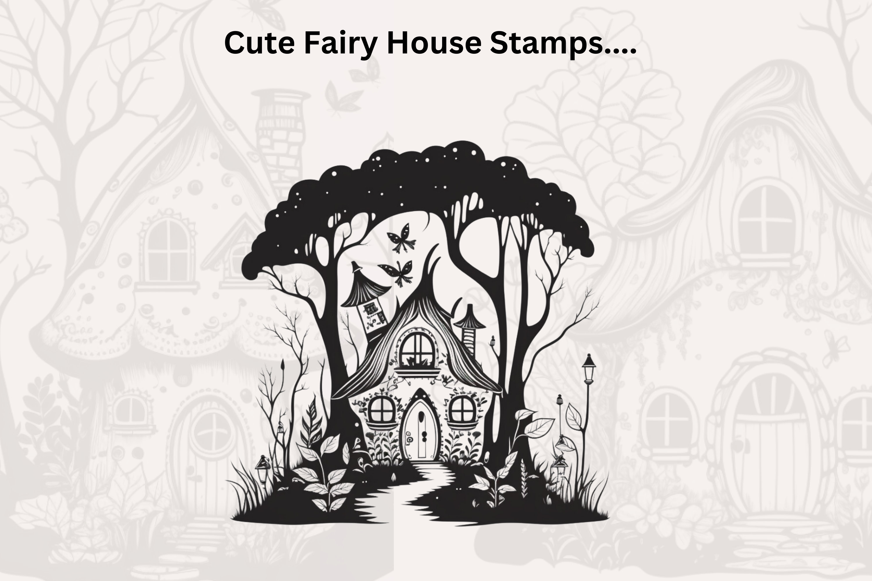 32 Fairy House Digi Stamps, Fairy House PNG, Mushroom Houses, Digital ...