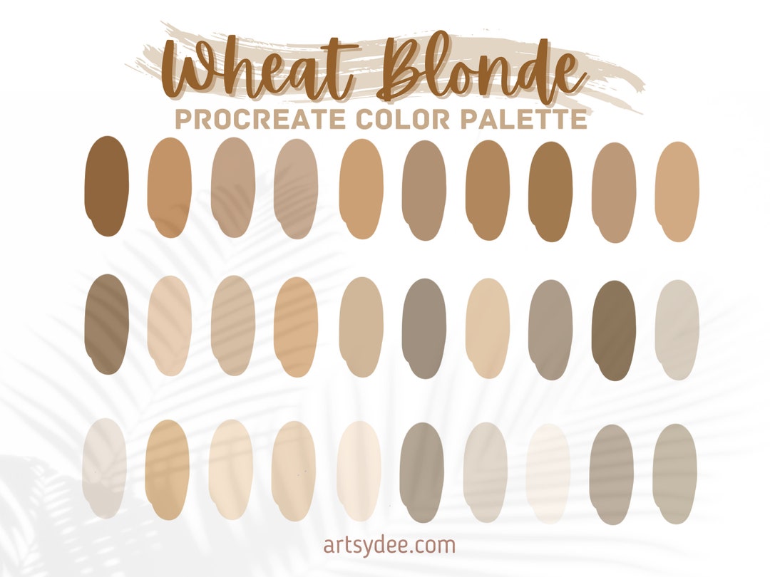 Wheat Blonde Hair Color Palette Procreate, Hair Color Swatches, Blonde ...