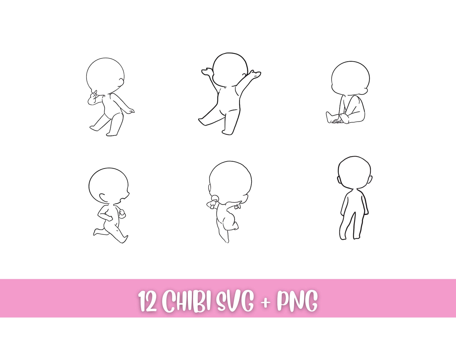 Chibi SVG / PNG, Chibi Poses, Anime SVG, Chibi Anime Svg, Chibi Anime ...