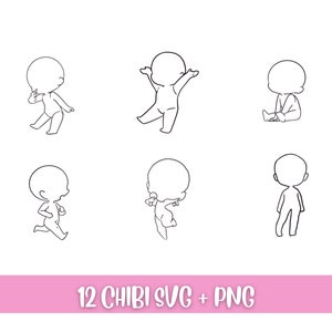 Chibi SVG / PNG, Chibi Poses, Anime SVG, Chibi Anime Svg, Chibi Anime ...
