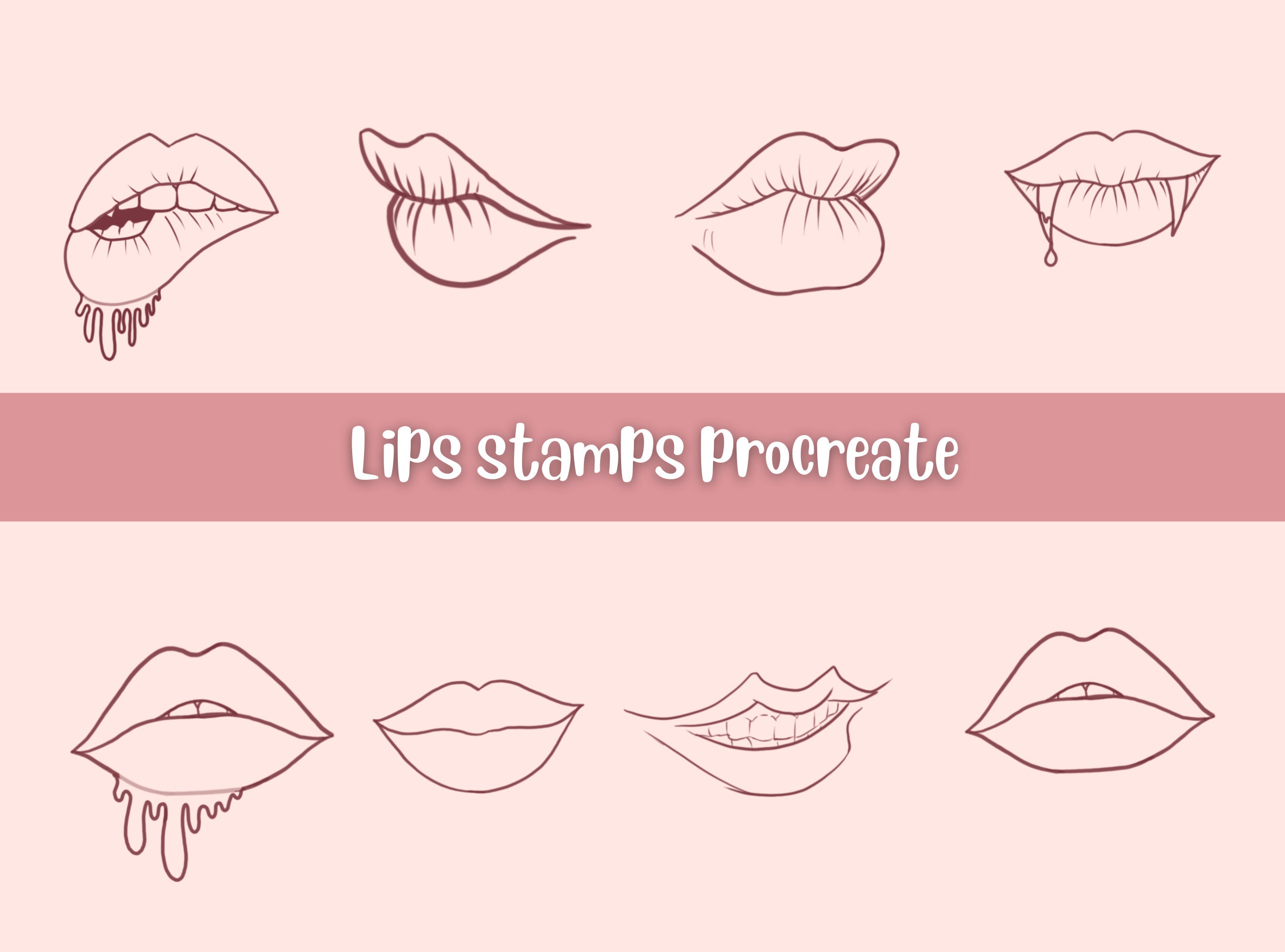 20 Procreate Lips Stamps, Procreate Lips, Procreate Stamps, Procreate ...