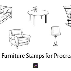 50 Procreate Furniture Stamps, Procreate Stamps, Procreate Brushes ...