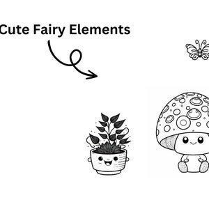 30 Fairy Digital Stamps, Fairy PNG, Coloring Page, Card Making, Fairy ...