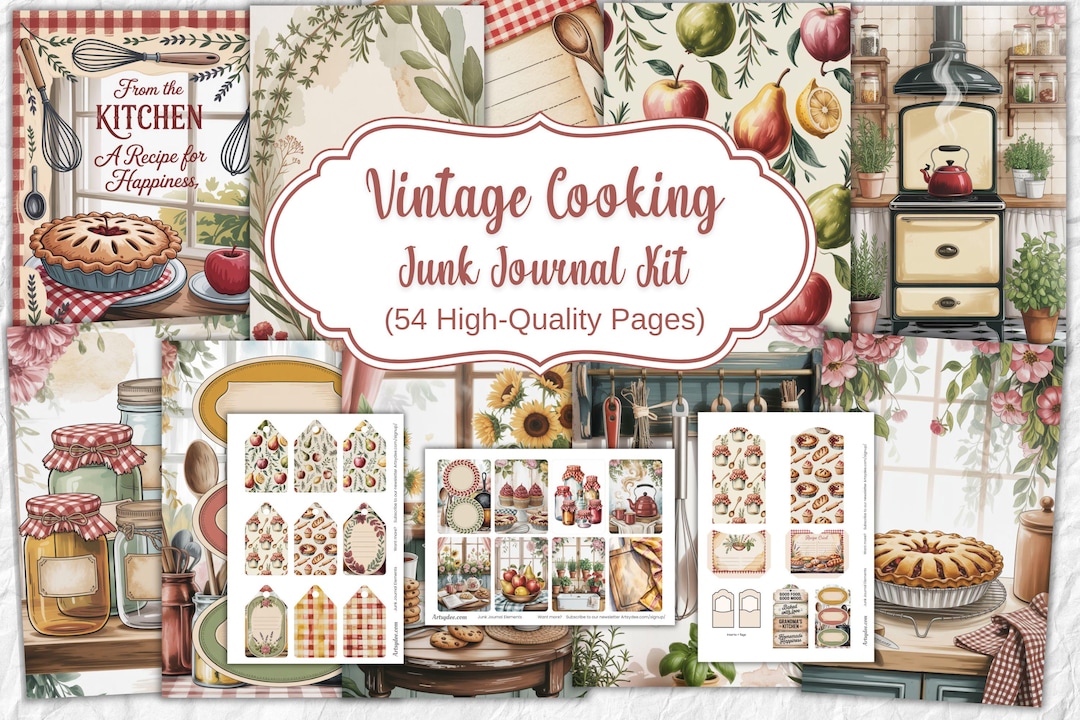 Cooking Journal Printable, Vintage Cooking Junk Journal, Cooking Junk ...