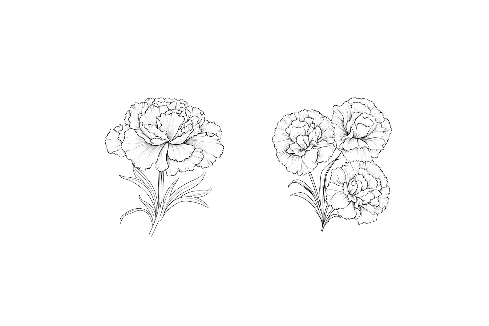 Carnation Procreate Stamp, Procreate Botanical Stamps, Procreate Flower ...