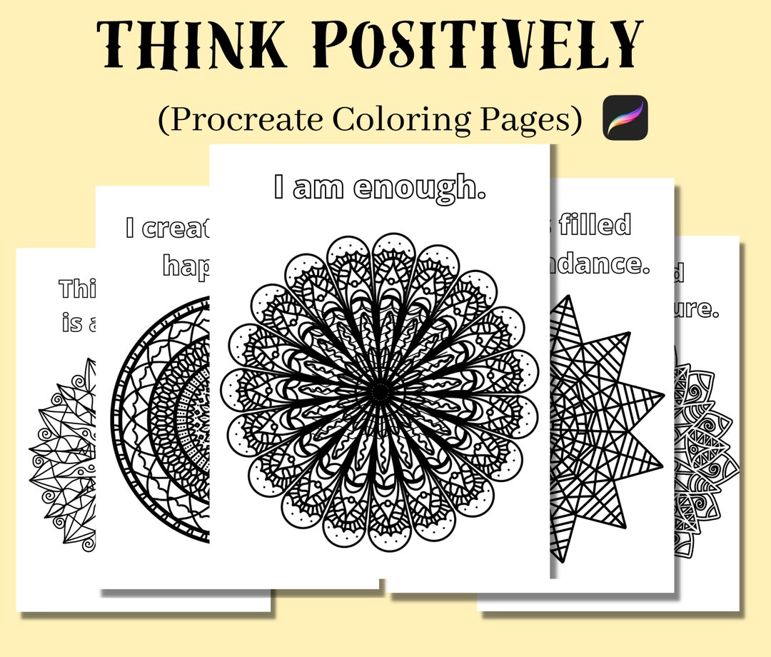 Think Positively Printables, Procreate Coloring, Coloring Pages ...