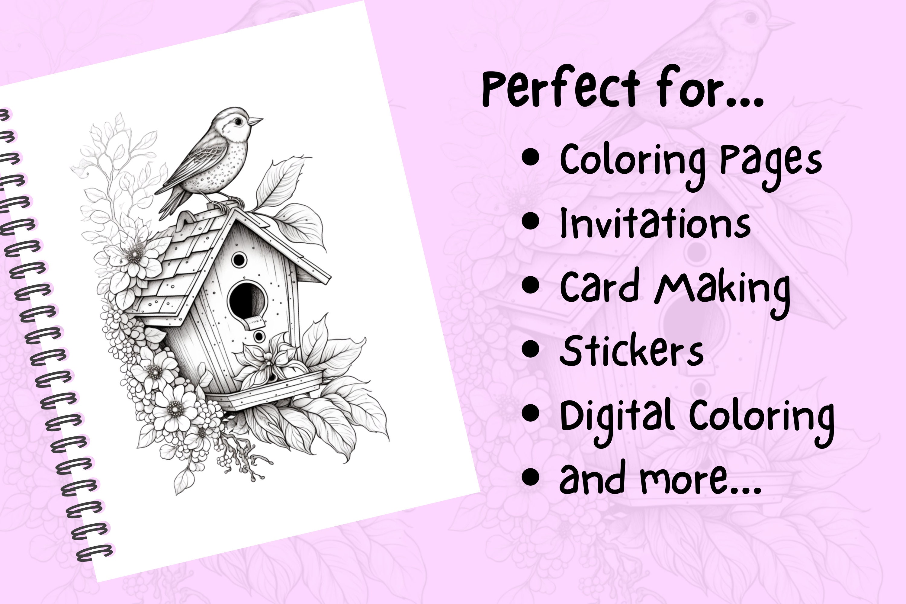 Cute Bird Digi Stamp, Procreate Stamps, Digi Stamp, Digital Stamp, Bird ...