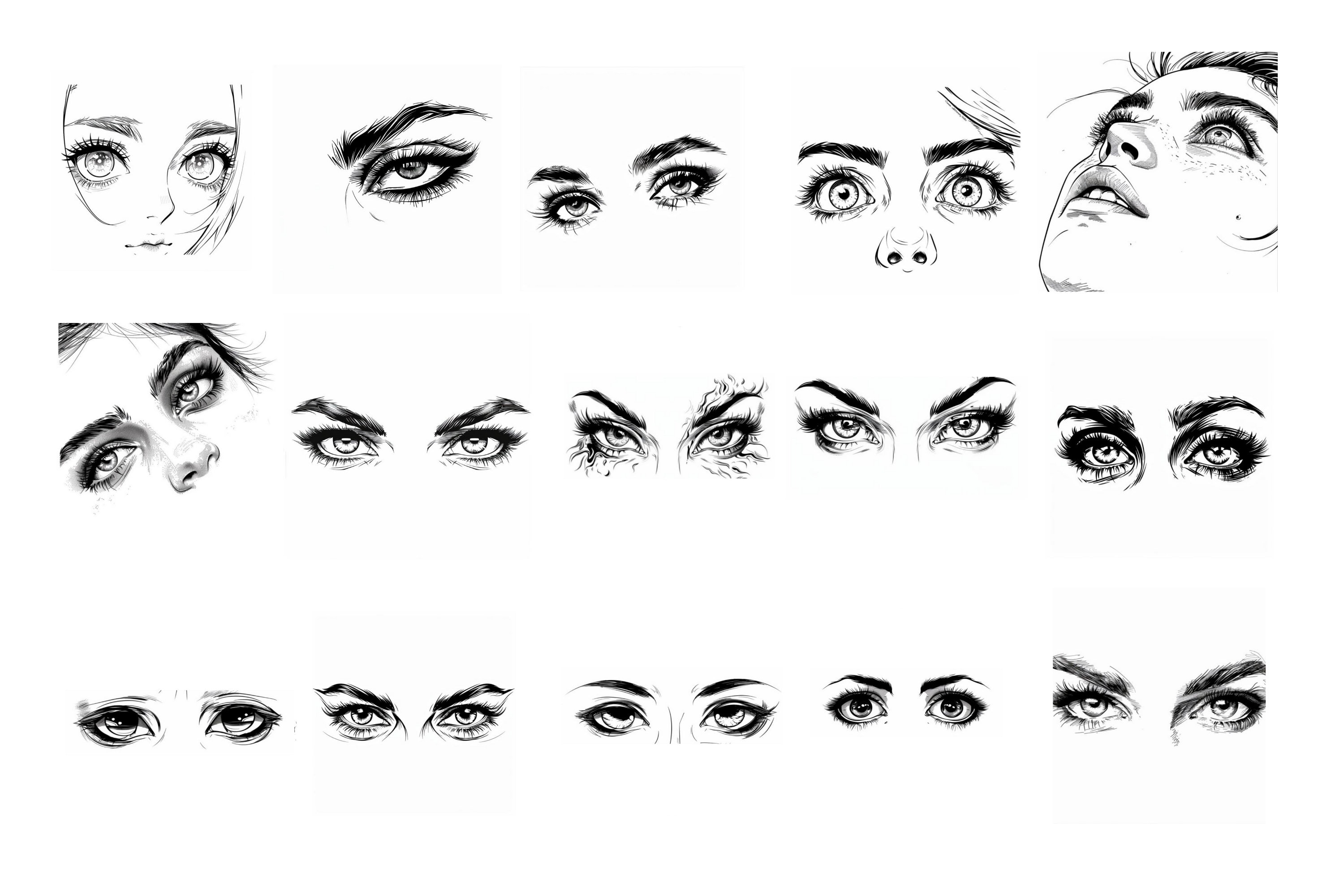 48 Eyes Procreate, Procreate Eyes, Anime Eyes Procreate, Procreate ...