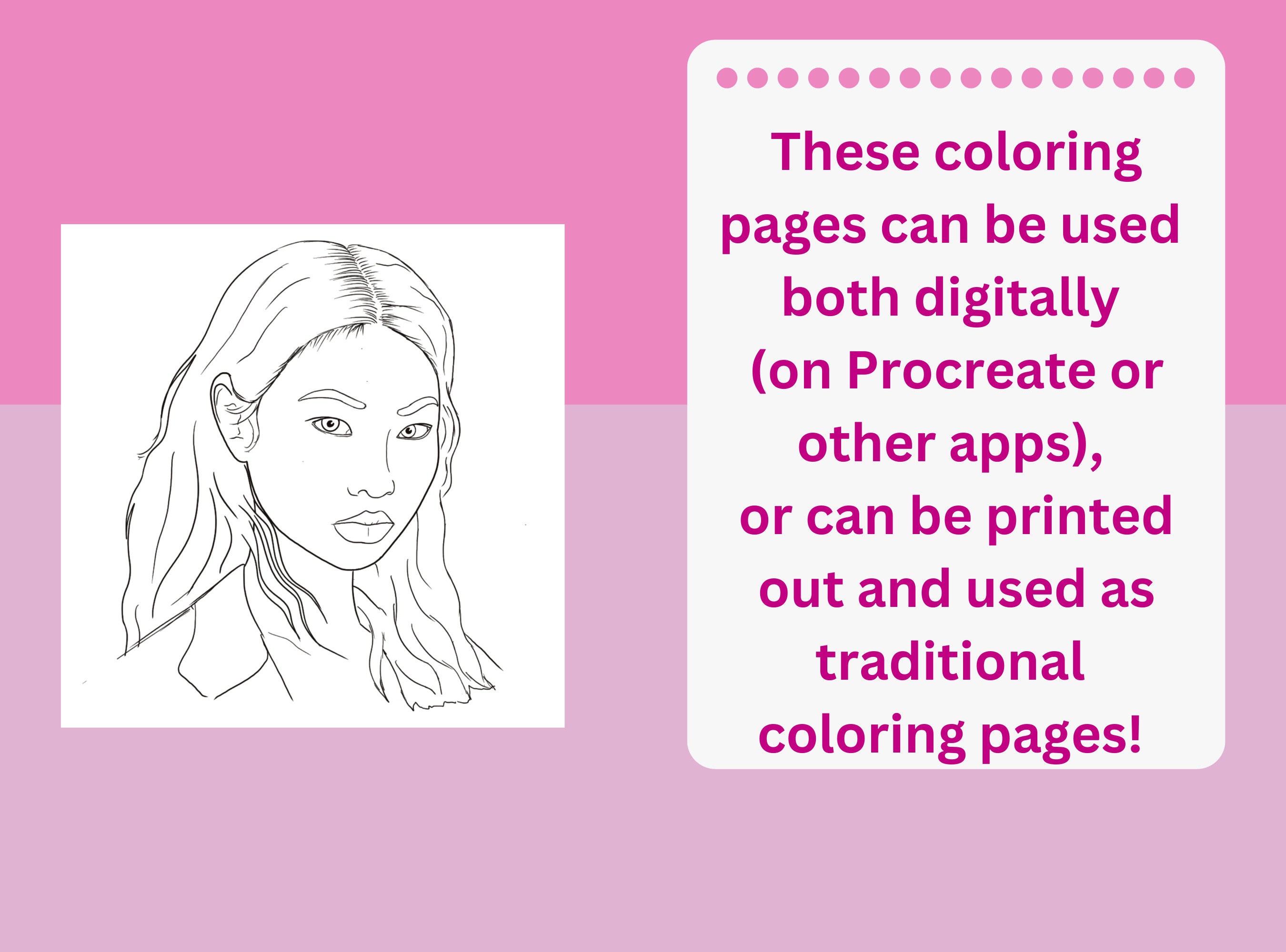 Women Procreate Coloring Pages, Procreate Coloring Page, Procreate ...