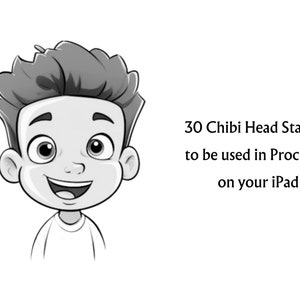 Chibi Head Procreate, Chibi Hair, Chibi Procreate, Chibi Stamps ...