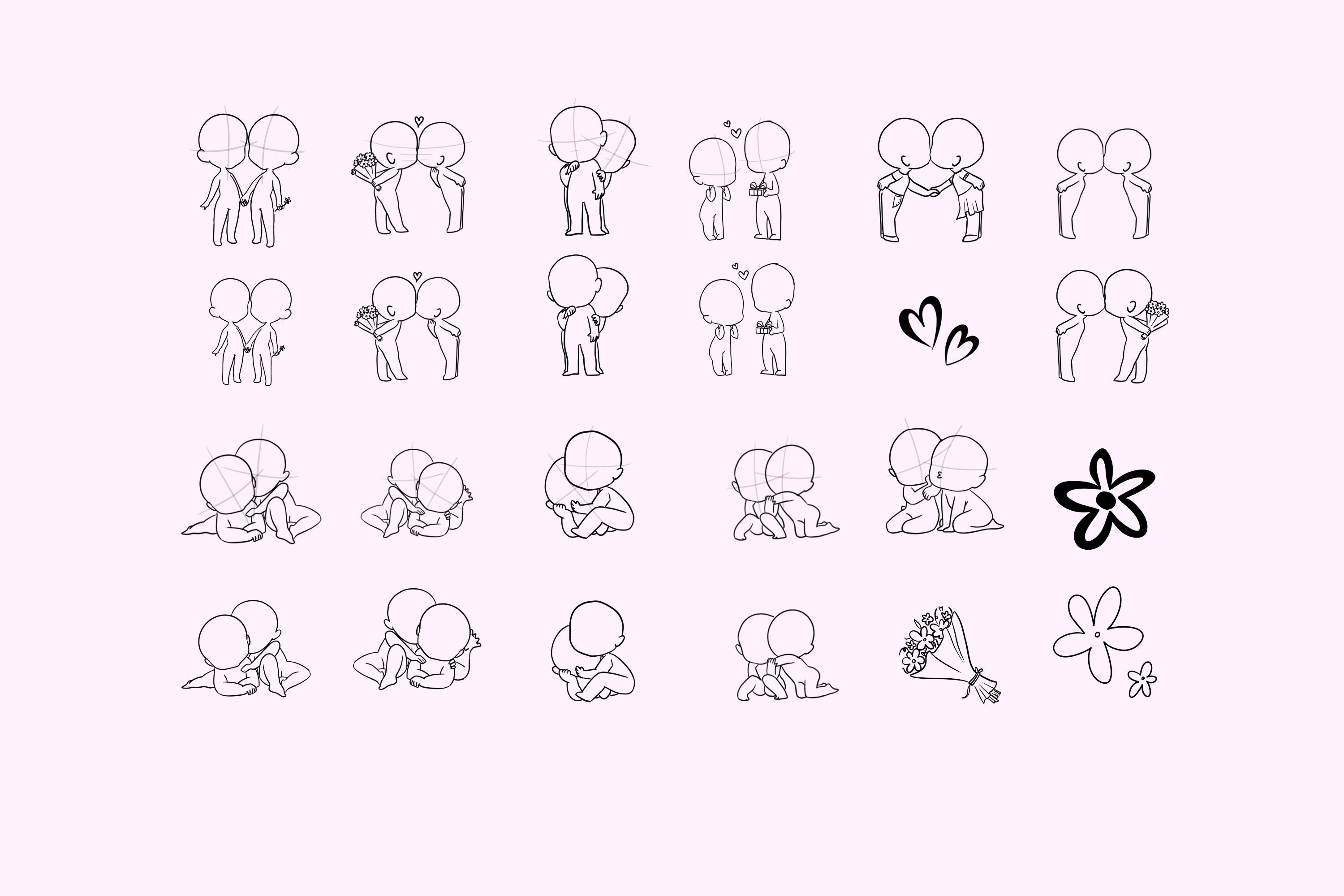Chibi Body Stamps, Chibi Couple, Chibi Base, Chibi Anime Figure, Chibi ...