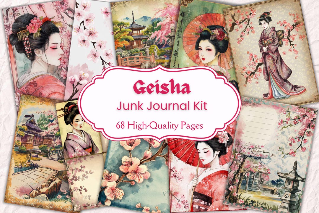 Geisha Junk Journal, Junk Journal Kit, Geisha Journal, Junk Journal Paper, Junk Journal, Art ...