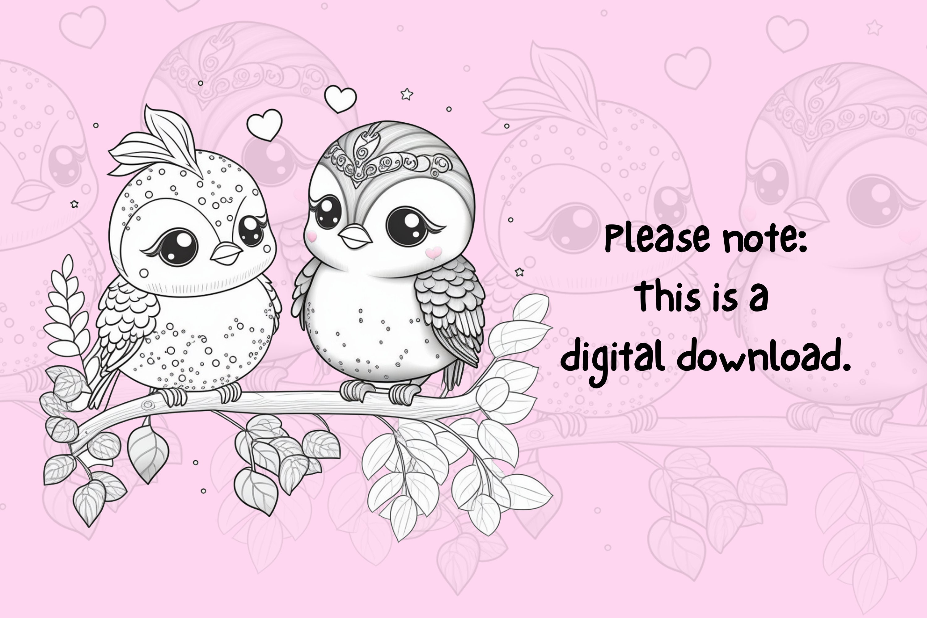 Cute Birds Digi Stamp, Procreate Stamp, Digi Stamp,digital Stamp ...