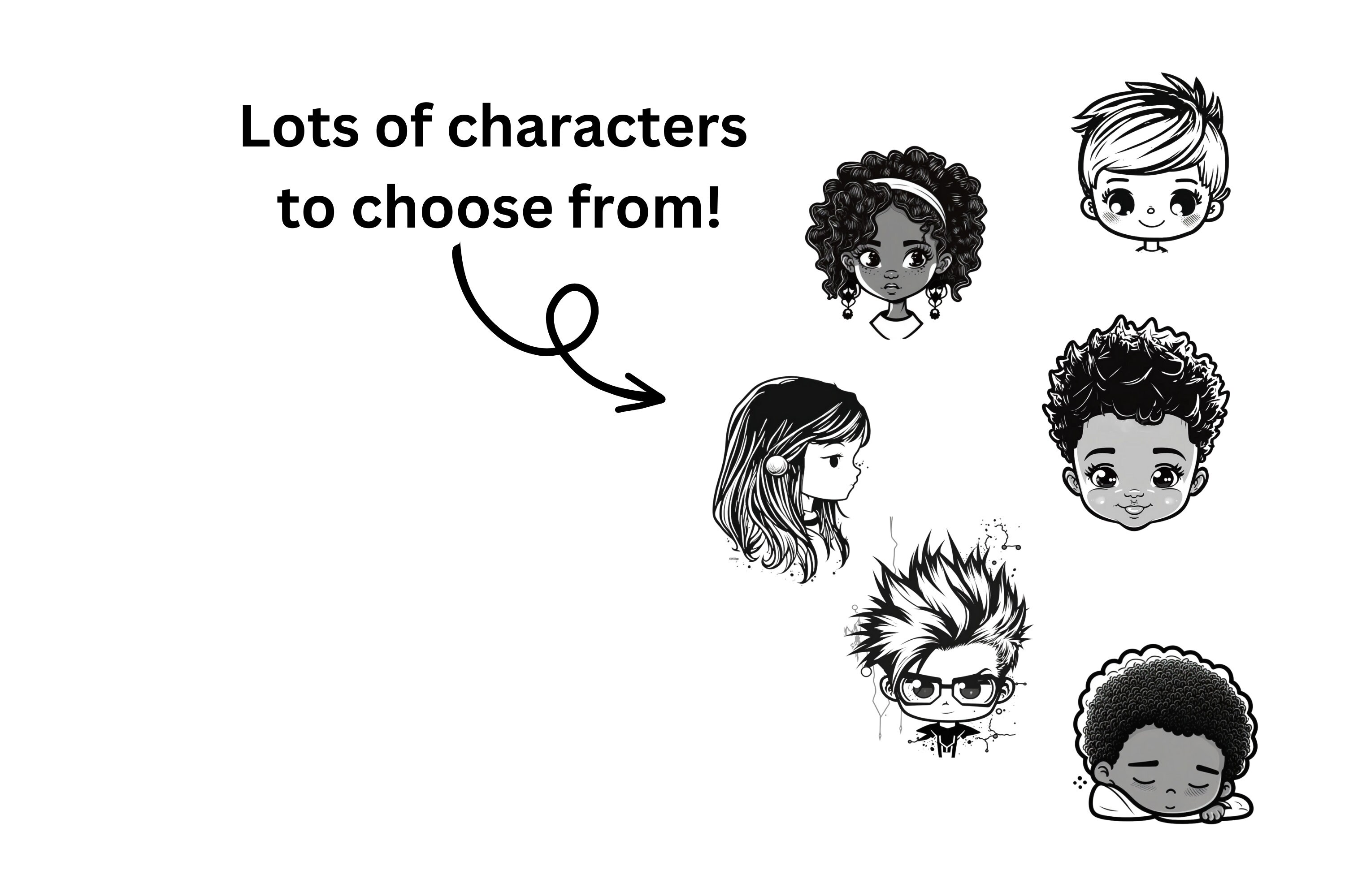 29 Chibi Faces PNG Bundle, Chibi Head, Chibi PNG, Chibi Procreate ...