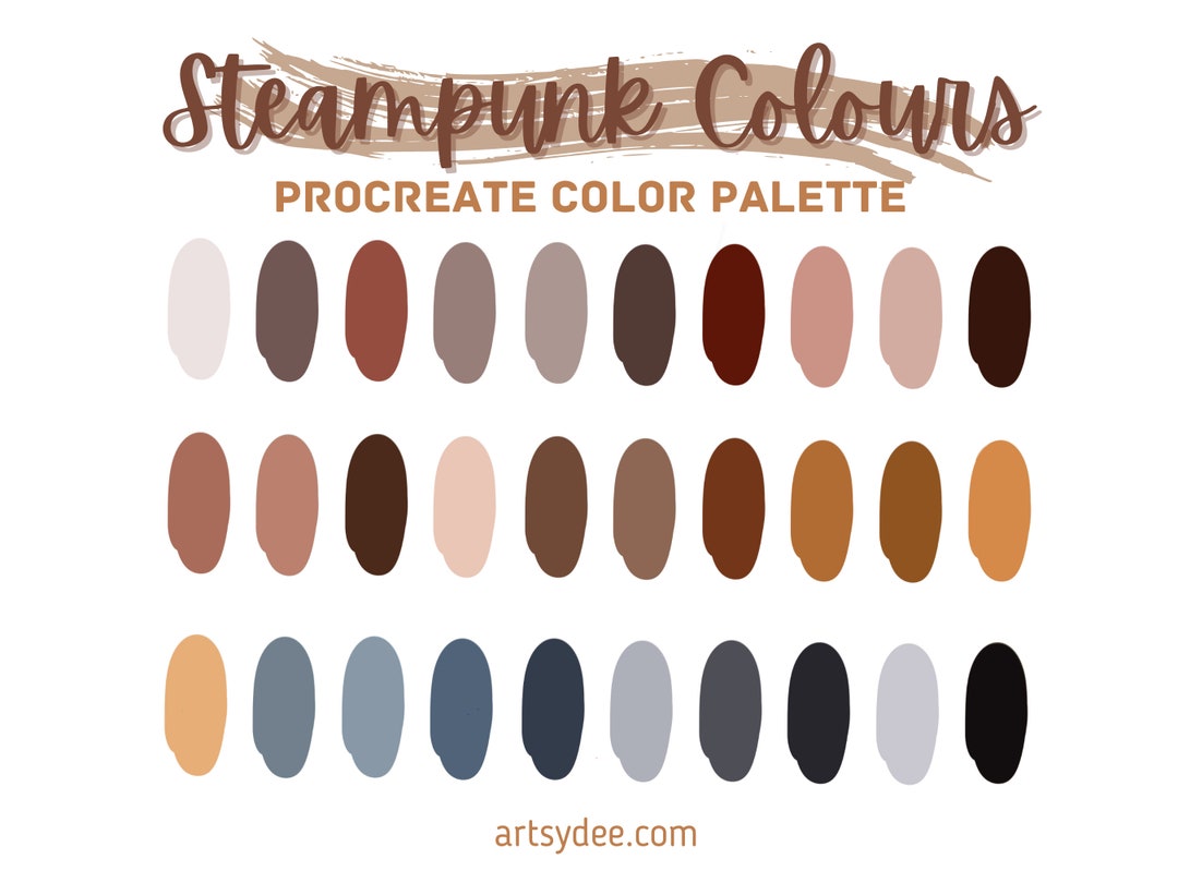Steampunk Colour Palette, Procreate Palettes, Color Palette, Procreate ...