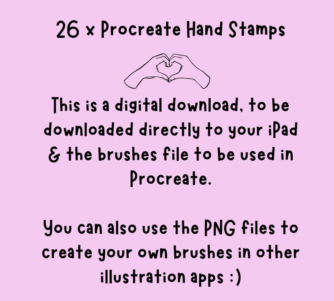 Procreate Hands Stamps, Procreate Stamps, Procreate Brushes, Procreate ...