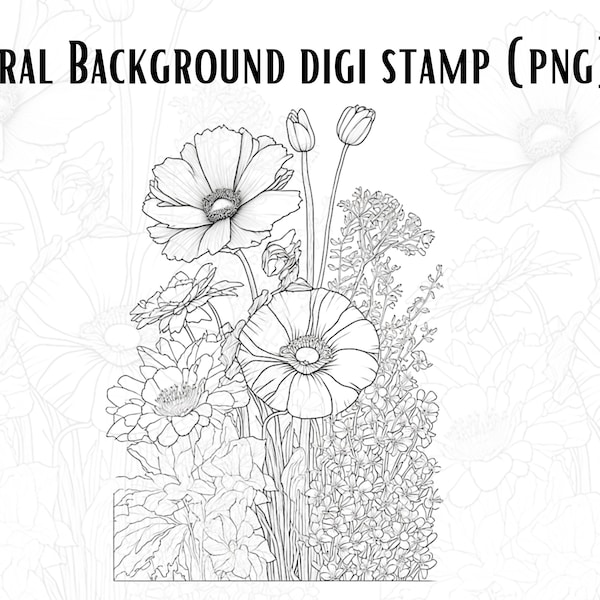 Floral Digi Stamps - Etsy UK