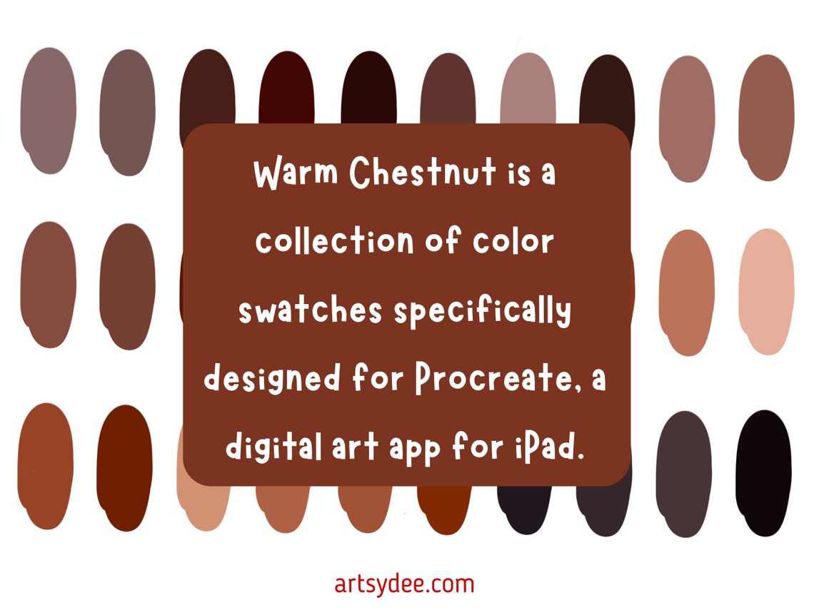 Procreate Brown Color Palette, Warm Chestnut, Hair Color Swatches ...