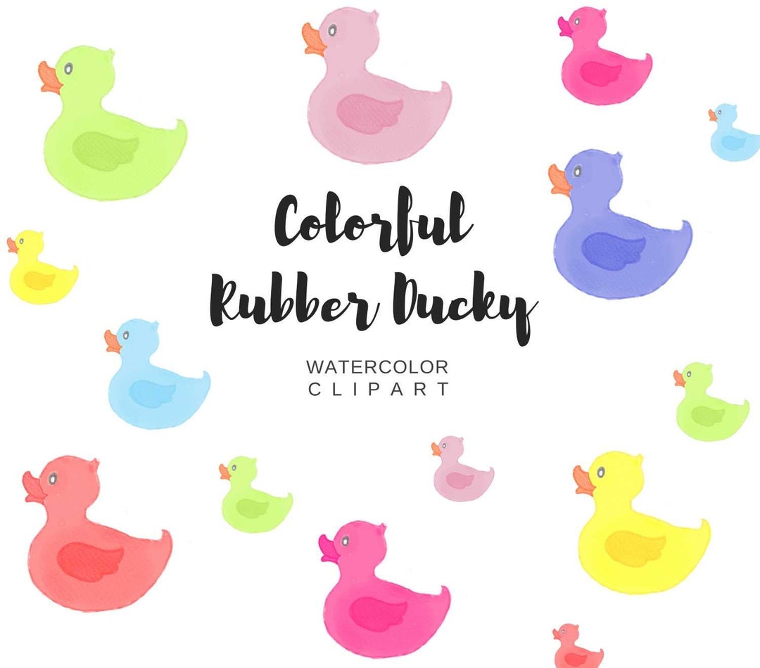 Colorful Rubber Ducky Watercolor Png, Transparent Background, Colorful ...