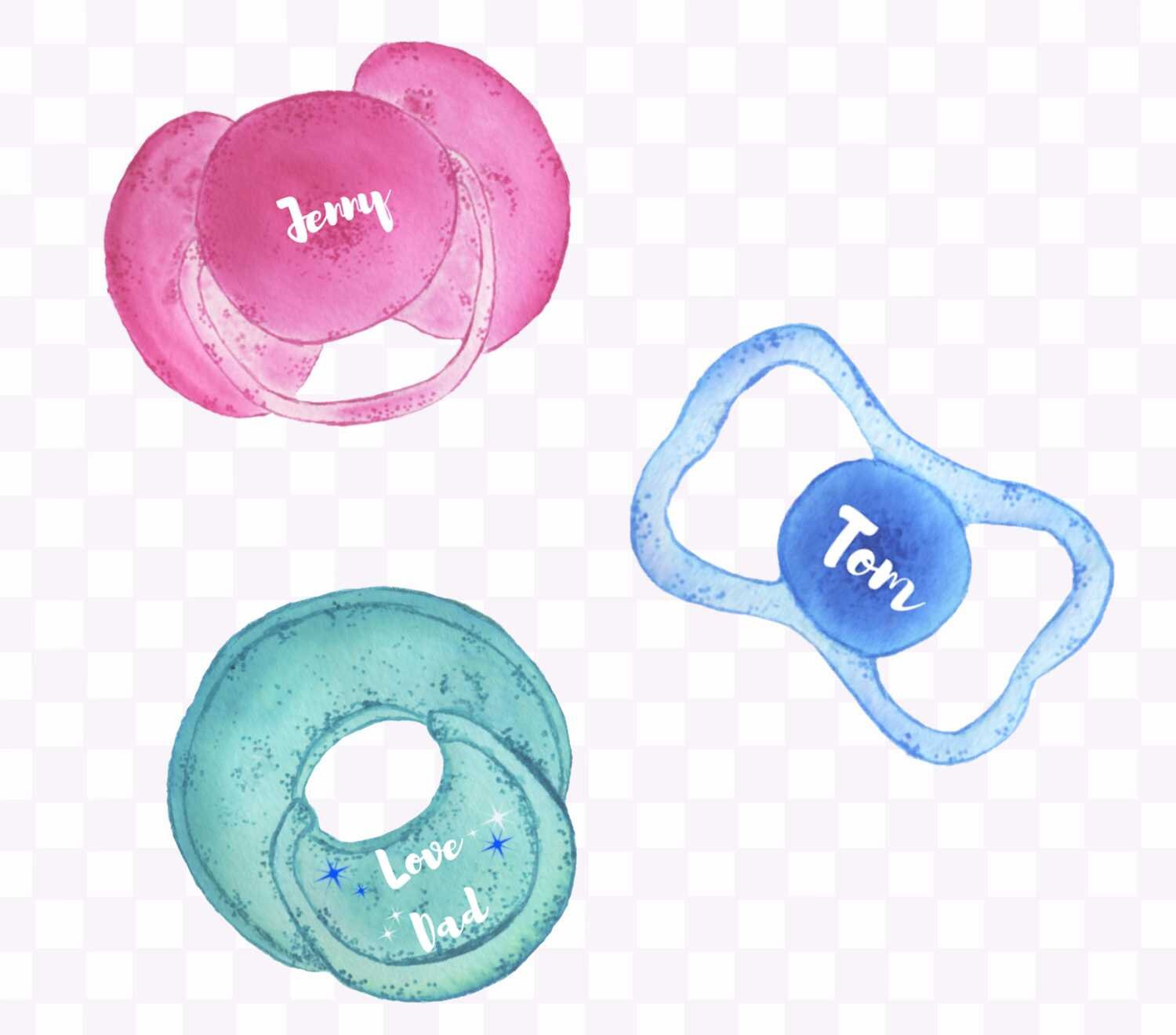 Baby Pacifiers Watercolor Png, Transparent Background, Baby Pacifiers ...